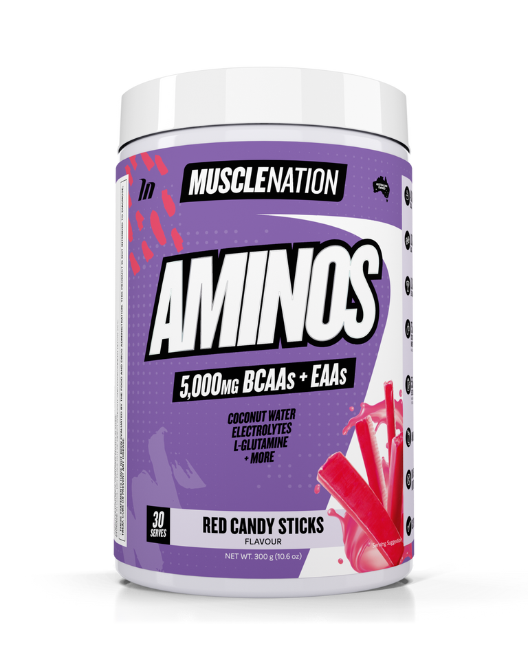 AMINOS + HYDRATION - Red Candy Sticks - 30 serves - Muscle Nation
