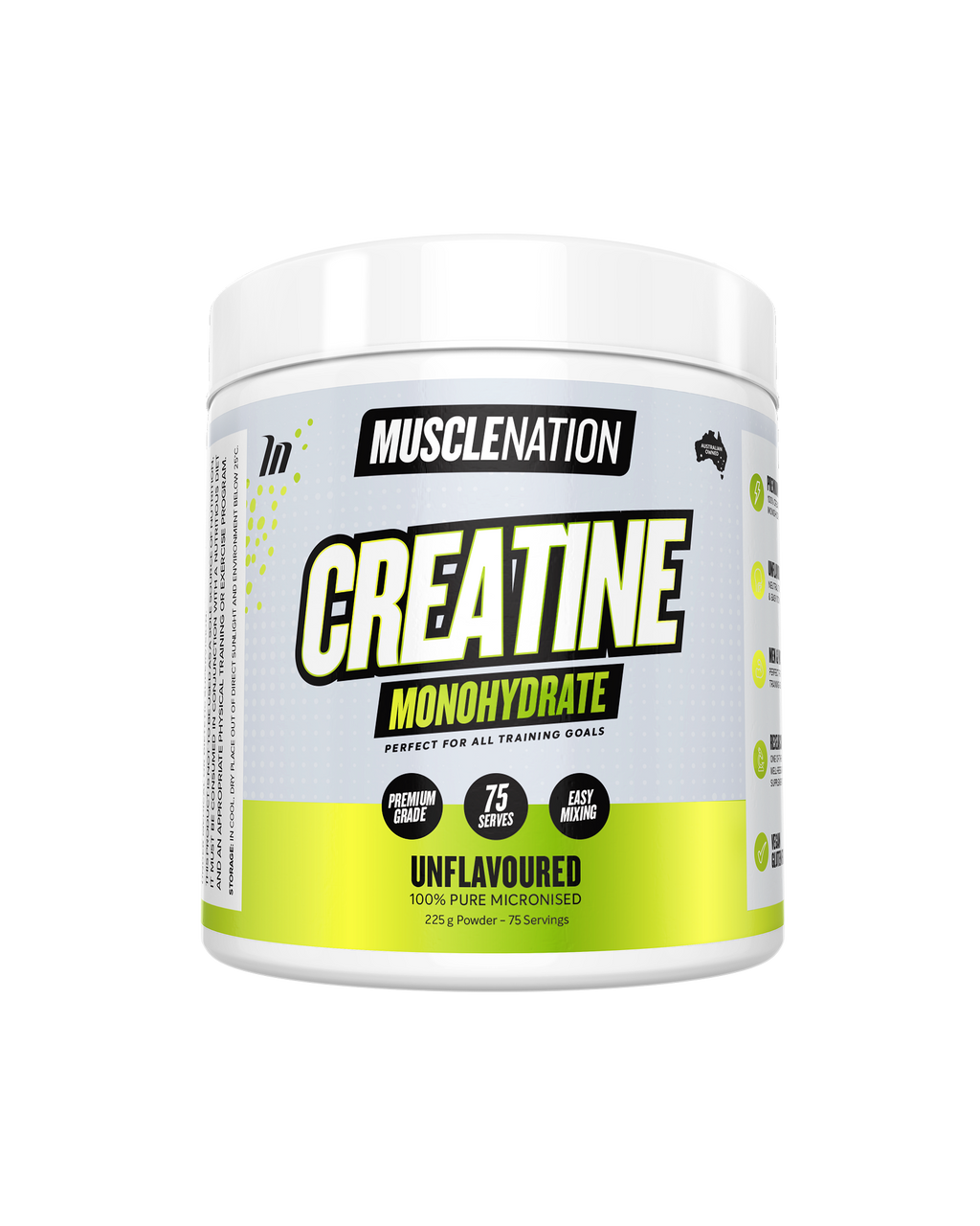 CREATINE MONOHYDRATE - 75 serves - Unflavoured - Muscle Nation