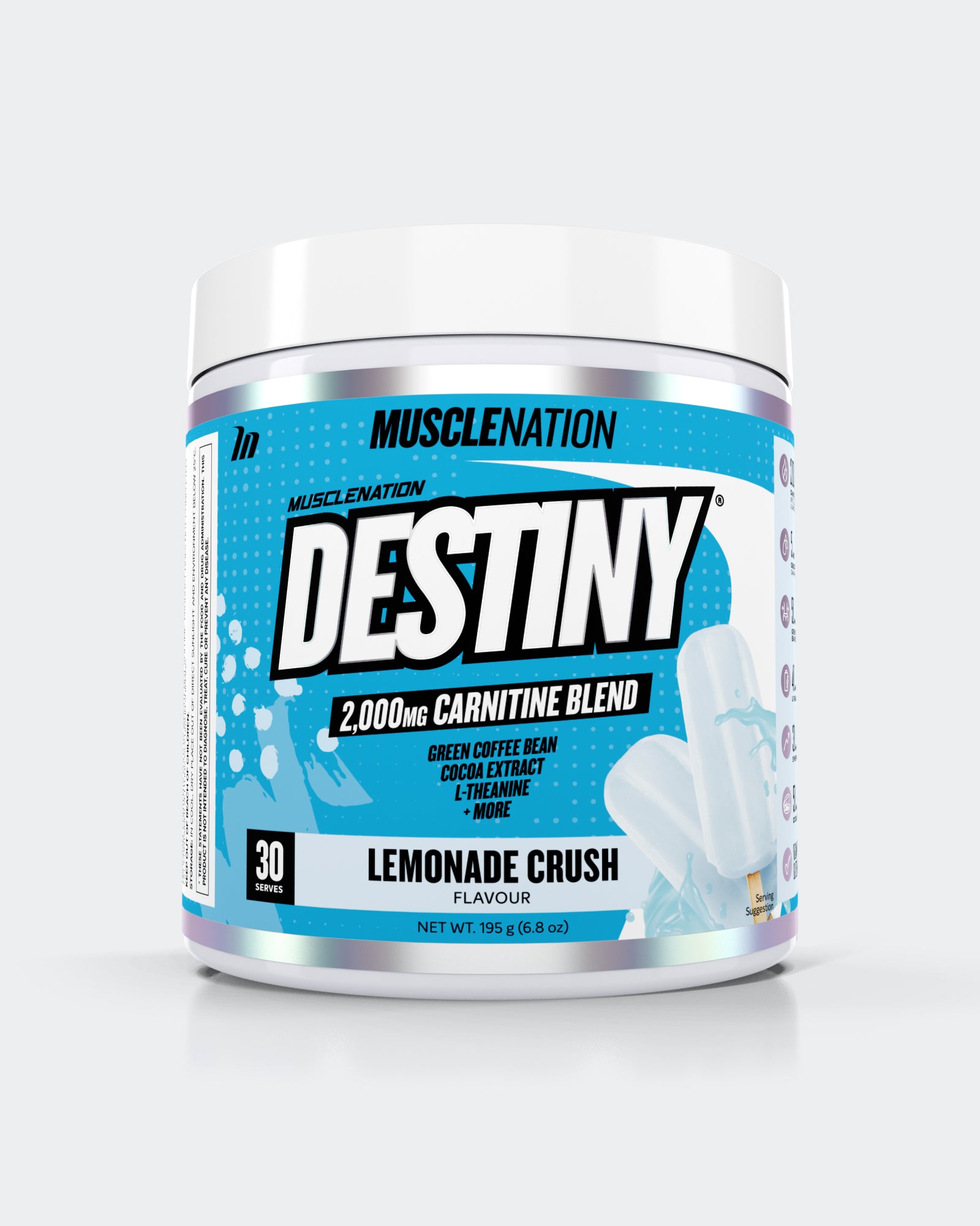 DESTINY Pre Workout Burn - Lemonade Crush - 30 serves - Muscle Nation