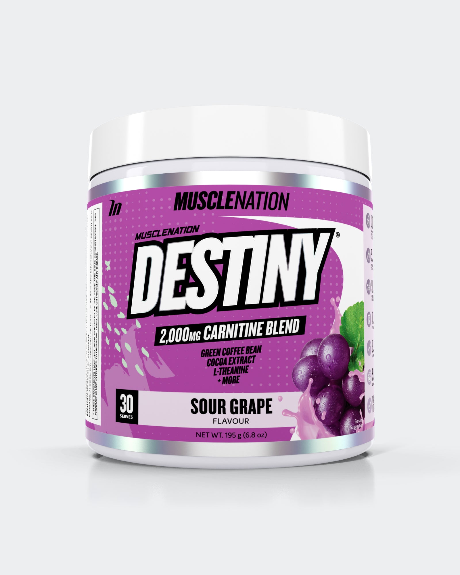 DESTINY Pre Workout Burn - Sour Grape - 30 serves - Muscle Nation
