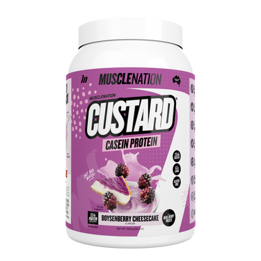 CUSTARD Casein Protein - Boysenberry Cheesecake - 25 serves - Muscle Nation