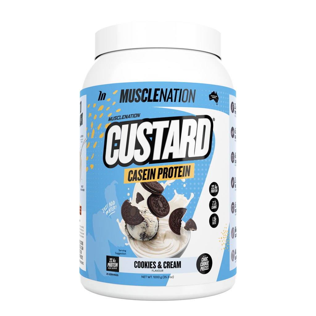 CUSTARD Casein Protein - Cookies & Cream - 25 serves – Muscle Nation